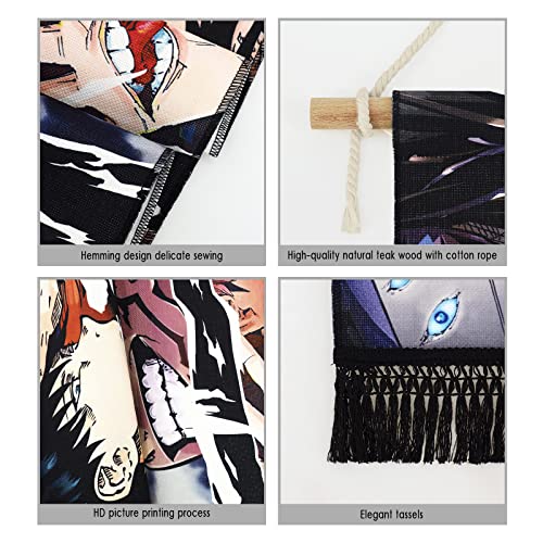 COSPLAY STUDIO Hanging Poster Canvas Wall Art Banner Japanese Anime Art Canvas Decor Jujutsu Character Expressions Tapestry for Wall Decor Hanging Tapestry Decoration For Room,Dorm Anime Lovers