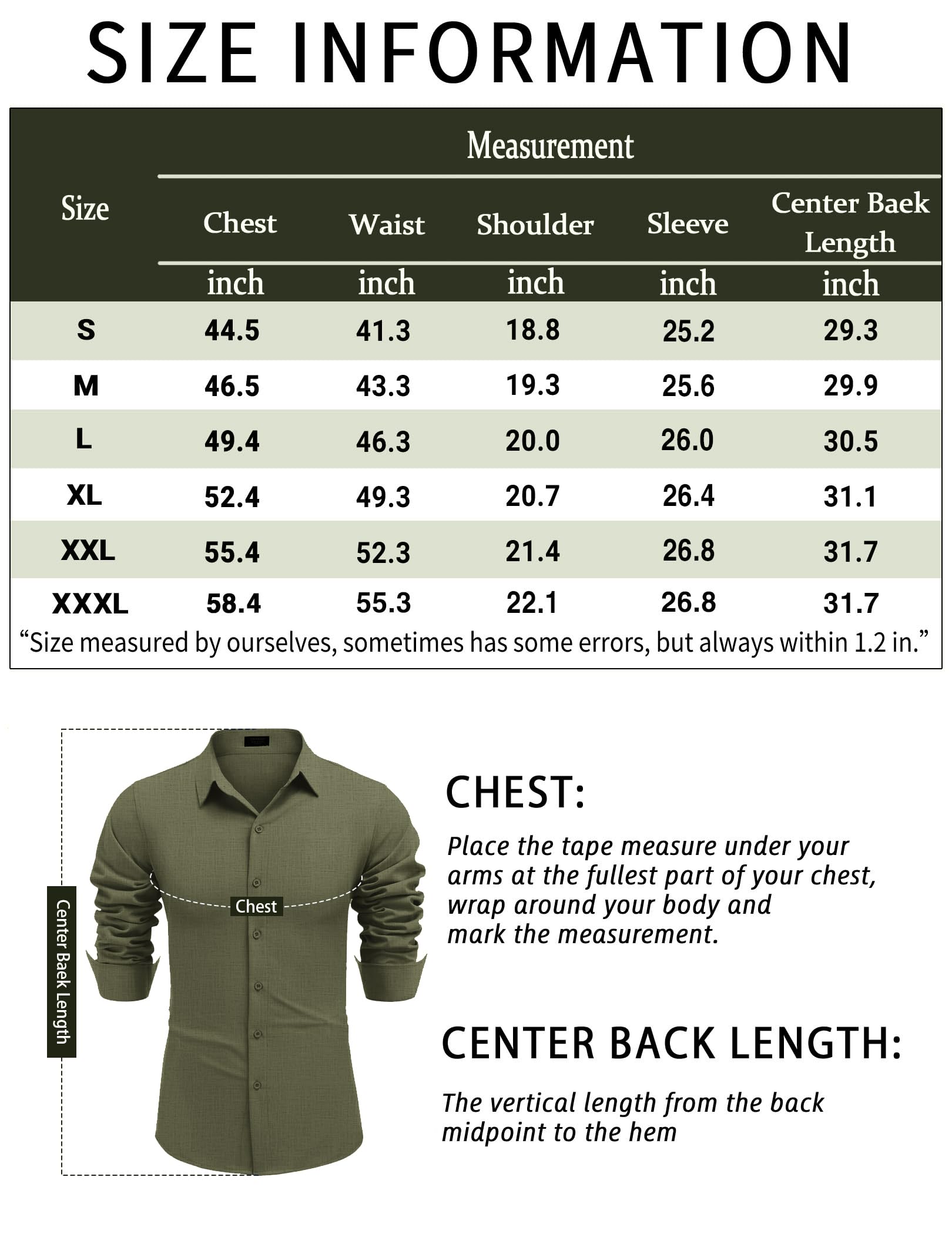 COOFANDY Men's Linen Button Down Long Sleeve Shirts Casual Summer Solid Oxford Dress Shirt ArmyGreen