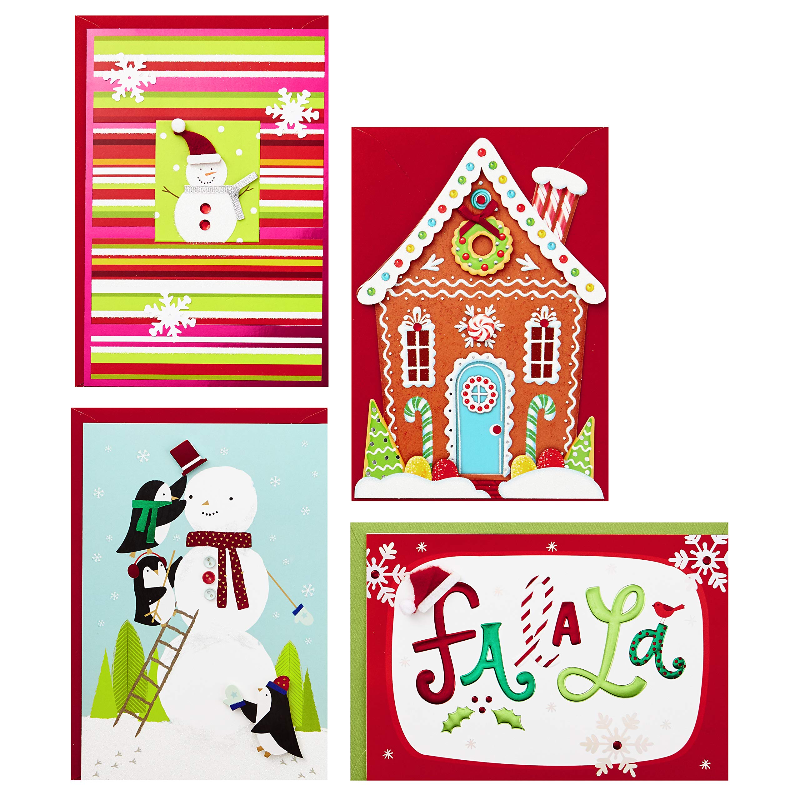 Hallmark Boxed Handmade Christmas Cards Assortment (Set of 24 Special Holiday Greeting Cards and Envelopes) (1XPX5156)