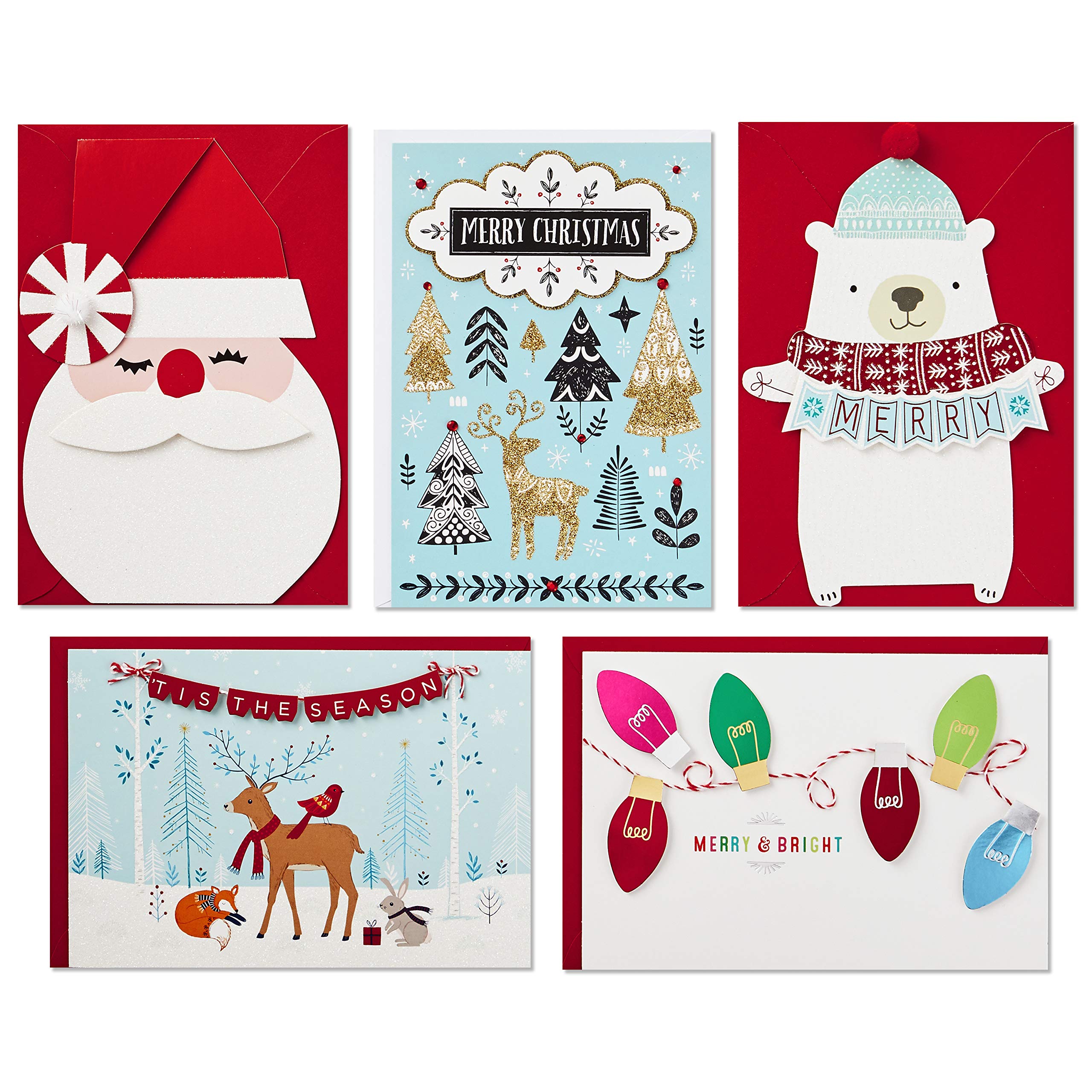 Hallmark Boxed Handmade Christmas Cards Assortment (Set of 24 Special Holiday Greeting Cards and Envelopes) (1XPX5156)