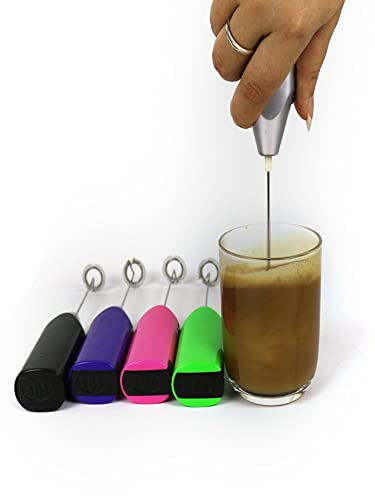 Powerful Mini Hand Mixer Milk Frother Hand Wand Blender Whisk for Coffee, Mini Foamer Perfect for Cappuccino, Frappe, Matcha, Hot Chocolate Coffee or Latte (Black)