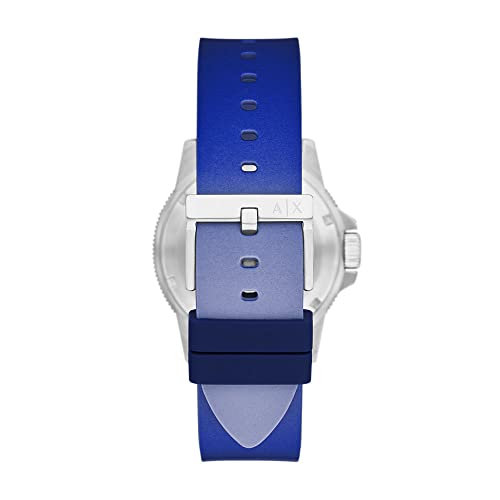 A|X ARMANI EXCHANGE Men's Stainless Steel Quartz Watch with Silicone Strap, Multicolor, 22 (Model: AX1859)