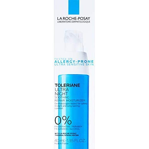 La Roche-Posay Toleriane Dermallergo Night Cream for Face Intense Soothing Moisturizer with Vitamin E, Allergy Tested, for Sensitive Skin, Formerly Toleriane Ultra Night