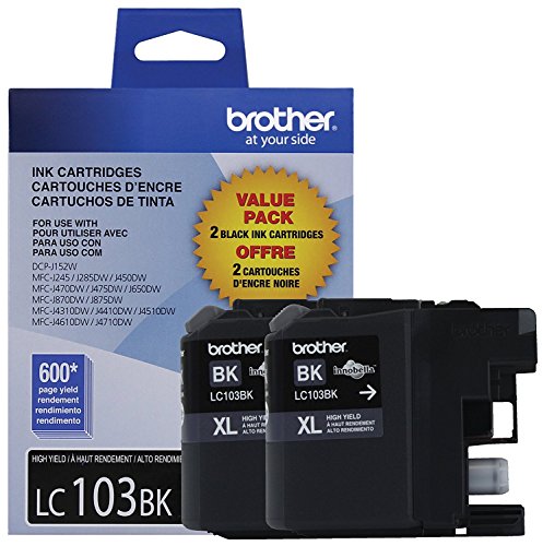 Brother LC1032PKS Printer High Yield Cartridge Ink, Black (4 Pack)