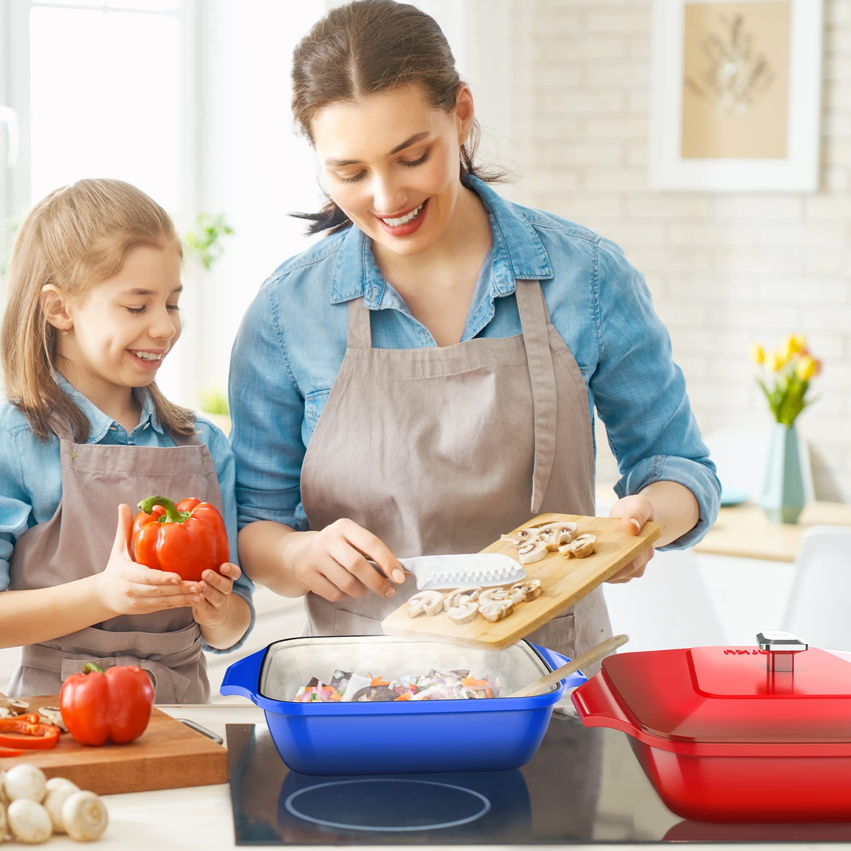 Dutch Oven, imarku 3.5 Quart Braiser Pan Nonstick Heavy Duty Enameled Cast Iron Dutch Oven Pot, Oven Safe Up To 550°F, Enamel Coating, Nonstick Easy to Clean
