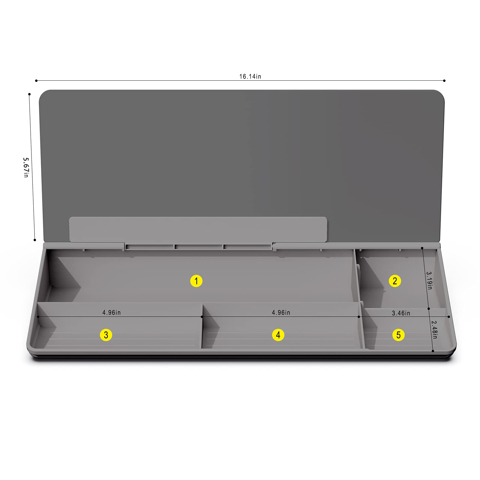 TOWON Small Tilted Desktop Glass Whiteboard, Notepad Computer Keyboard Stand with Dry Erase Board Surface, Desk Organizers with Accessories for Office, Home, School Supplies, Gray, 18 x 6 Inches