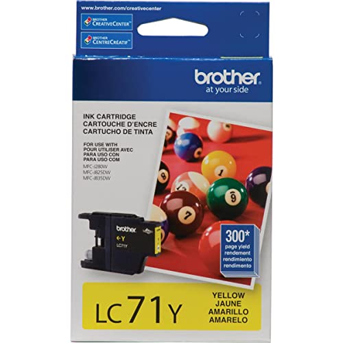 Brother 2 Pack LC71 Innobella Standard Yield Yellow Ink Cartridge, 300 Pages Yield
