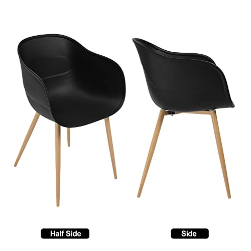 Arm Modern Chairs with Metal Legs for Living, Bedroom, Kitchen, Dining,Lounge Waiting Room, Restaurants, Cafes, Set of 2…