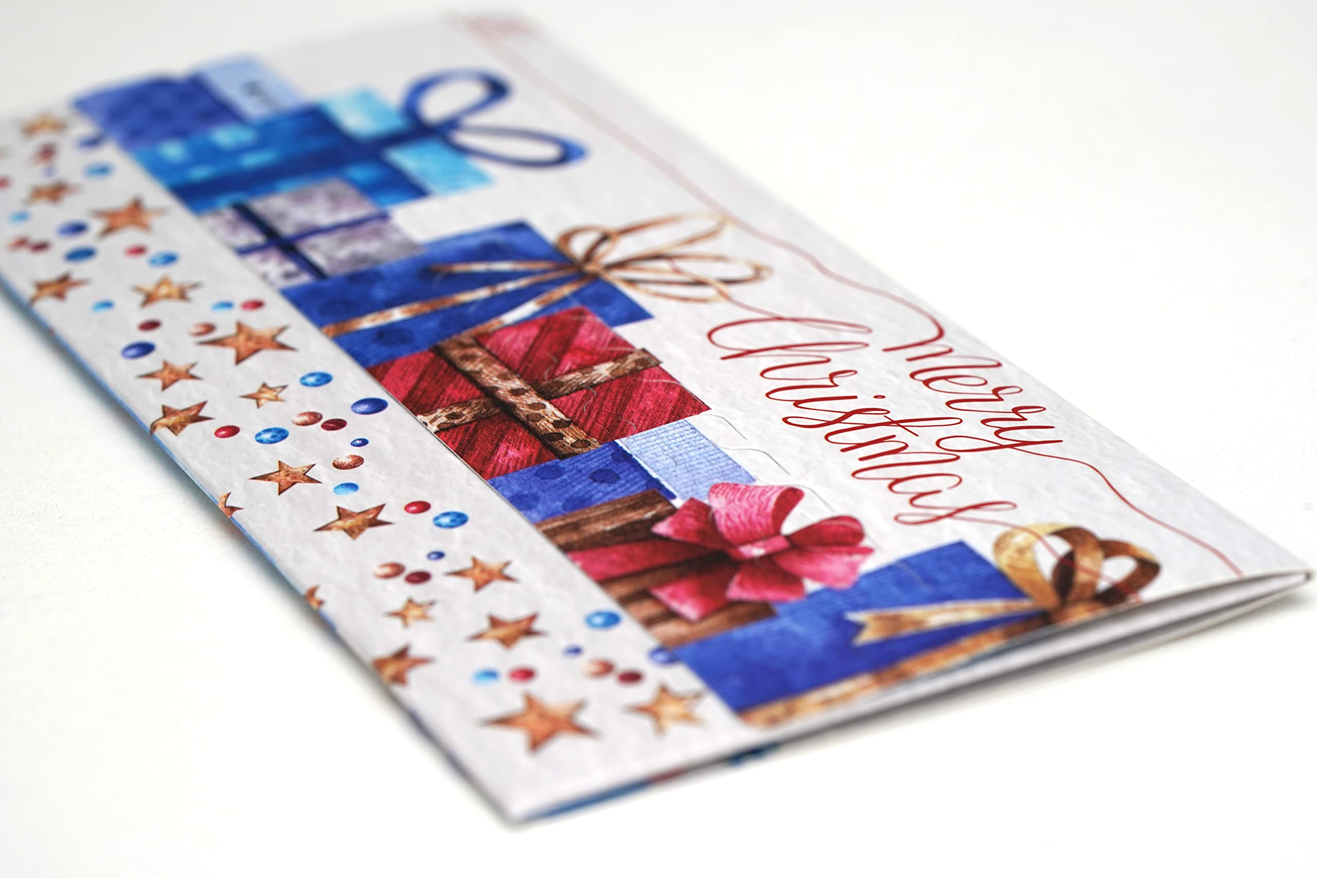 ZipGifts Holiday Card | Zip-Open Money Holder w/Clear Plastic Window for Cash, Check, & Gift Card (Holiday | Warm & Cozy)