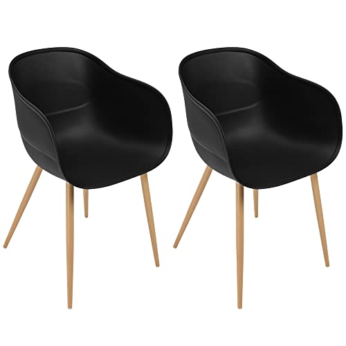 Arm Modern Chairs with Metal Legs for Living, Bedroom, Kitchen, Dining,Lounge Waiting Room, Restaurants, Cafes, Set of 2…