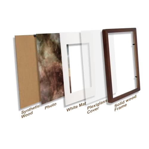 TRAHOME 11x14 Picture Frame,Solid Wood,3 Pack Photo Frames, Display Pictures 8.5x11 with Mat or 11x14 Without Mat, Gallery Wall Photo Frames-Brown