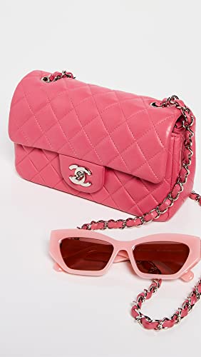 CHANEL Women's Pre-Loved Pink Lambskin Rectangular Flap Bag, Pink, One Size