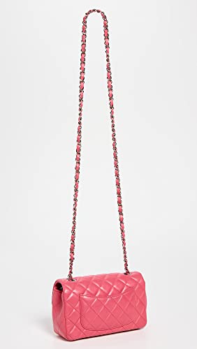 CHANEL Women's Pre-Loved Pink Lambskin Rectangular Flap Bag, Pink, One Size
