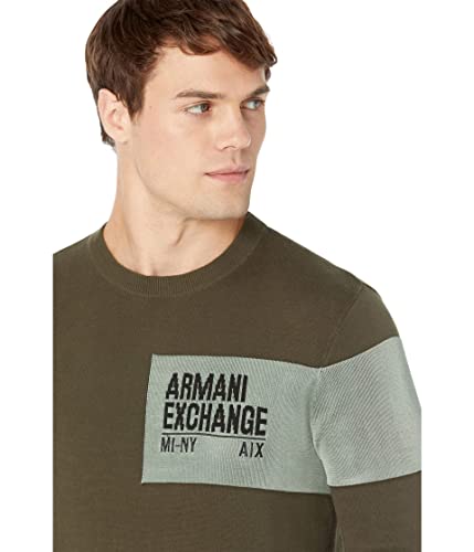A|X ARMANI EXCHANGE Men's Side Sleeve Contrast Logo Sweater, Rosin, XL