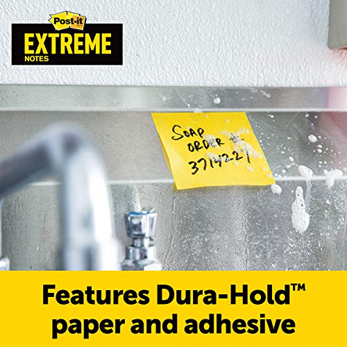 Post-it Extreme Notes, Works outdoors, Removes cleanly, 100X the holding power, Green, Orange, Yellow, 3 in x 3 in, 3 Pads/Pack, 45 Sheets/Pad (EXTRM33-3TRYMX)