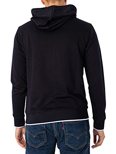A|X ARMANI EXCHANGE mens Basic Zip Up Hoodie With Chest Logo Hooded Sweatshirt, Navy, XX-Large US