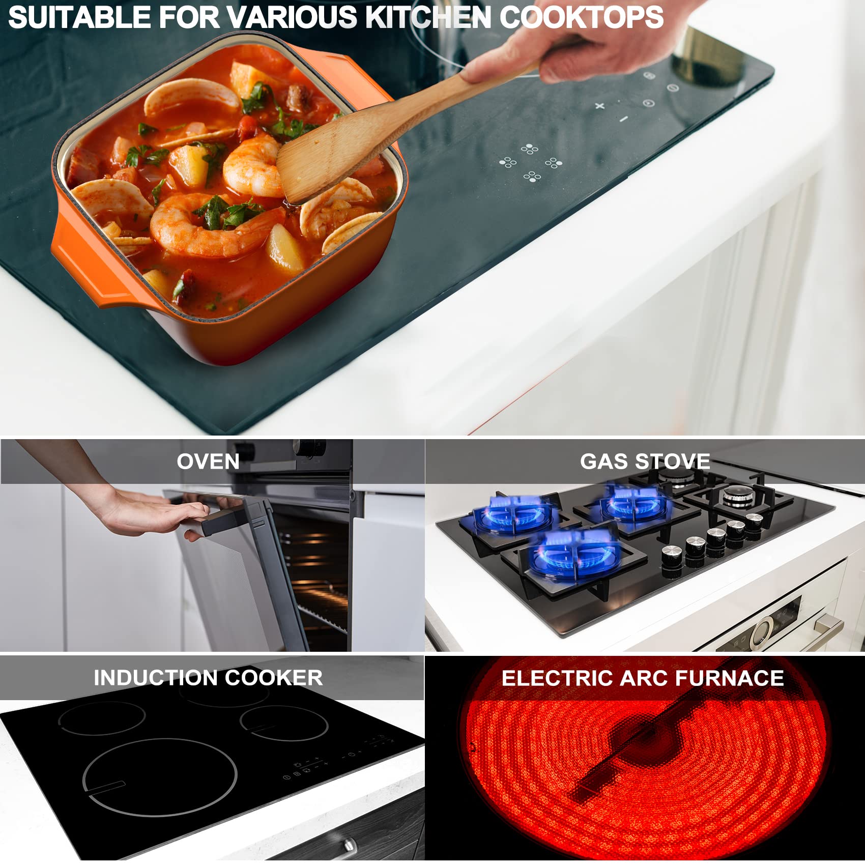 Dutch Oven, imarku 3.5 Quart Enameled Cast Iron Dutch Oven Pot with Lid for Braising, Broiling, Frying, Bread Baking, Roast Turkey, Oven Safe Up To 550°F, Enamel Coating, Nonstick Easy to Clean