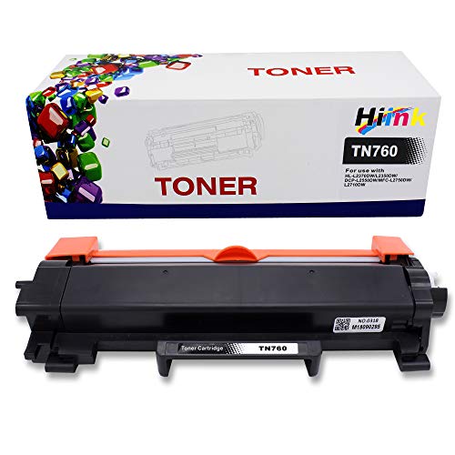 HIINK Compatible Toner Cartridge Replacement For Brother TN-760 TN730 TN760 Toner Used in HL-L2350DW HL-L2395DW HL-L2390DW HL-L2370DW DCP-L2550DW MFC-L2710DW MFC-L2750DW MFC-L2730DW(1-Pack, With CHiP)