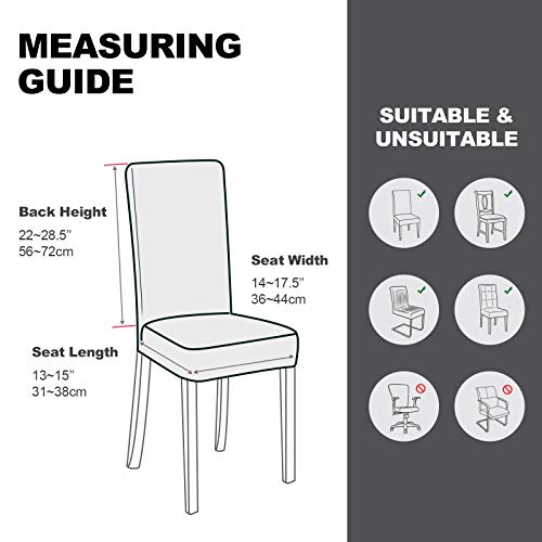 Argstar 8 Pack Jacquard Chair Covers, Stretch Armless Chair Slipcover for Dining Room Seat Cushion, Spandex Kitchen Parson Chair Protector Cover, Removable & Washable, Jacquard Dark Grey