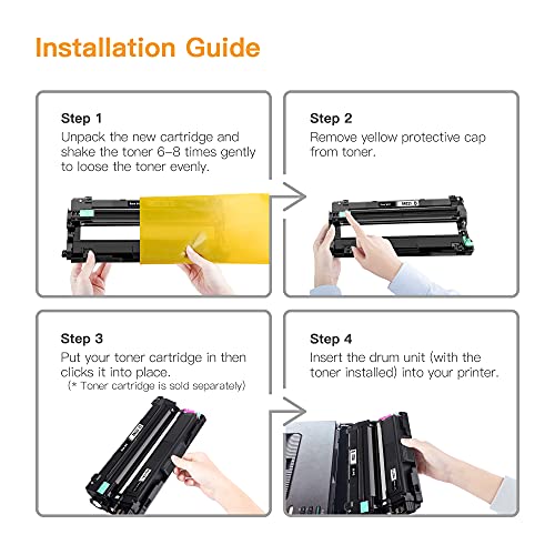 E-Z Ink (TM) Compatible Drum Unit Replacement for Brother DR223CL DR223 DR-223 Compatible with MFC-L3770CDW MFC-L3750CDW HL-L3230CDW HL-L3290CDW HL-L3210CW (Black, Cyan, Magenta, Yellow, 4 Pack)