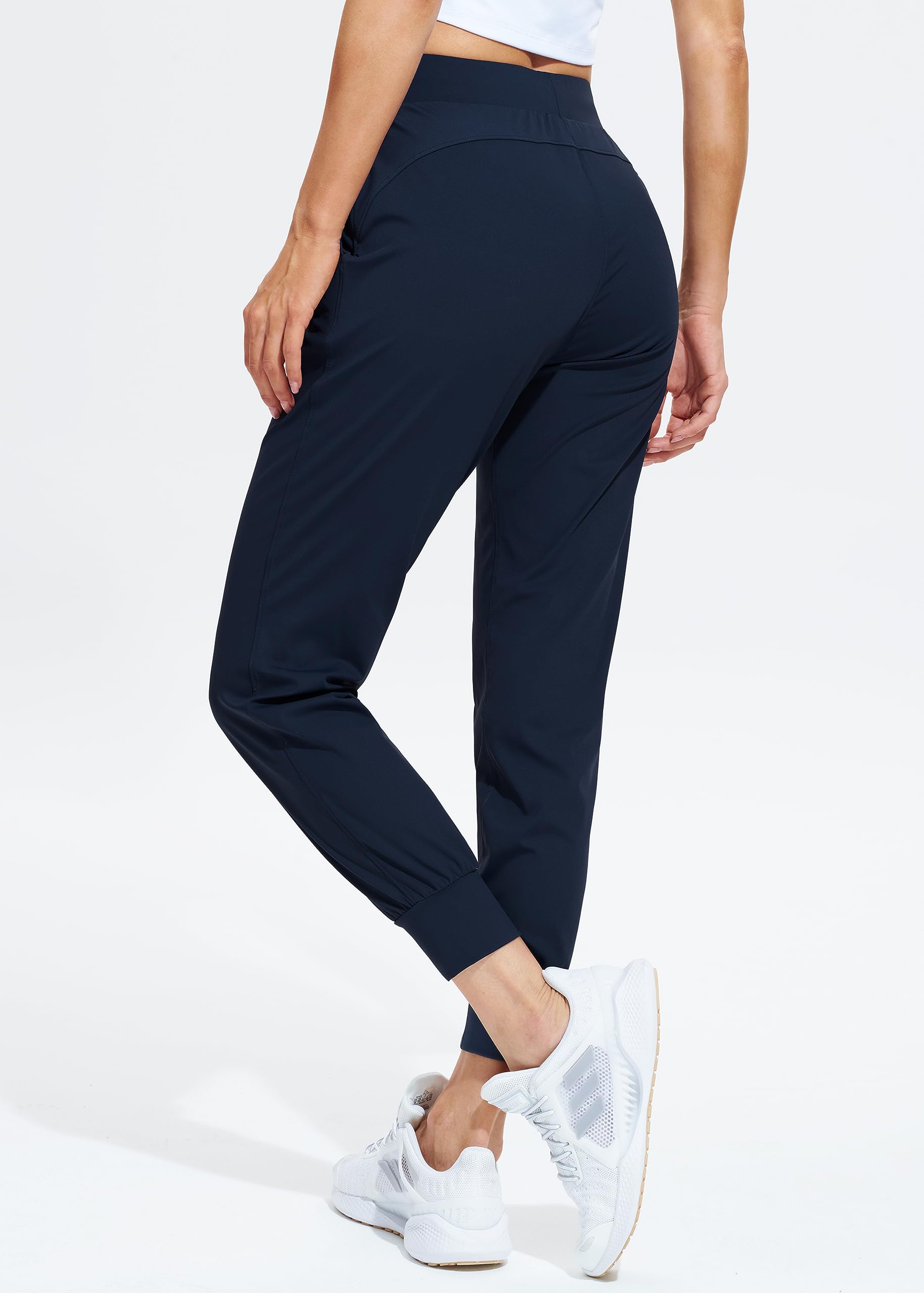 Libin Women's Joggers Pants Athletic Sweatpants with Pockets Running Tapered Casual Pants for Workout,Lounge, Navy L