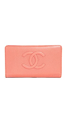 CHANEL Women's Pre-Loved Pink Caviar Long Wallet, Pink, One Size