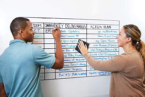 Post-it Flex Write Surface, Permanent Marker Wipes Away with Super-Hydrophilic Technology, 8 ft x 4 ft, White Dry Erase Whiteboard Film (FWS8X4)