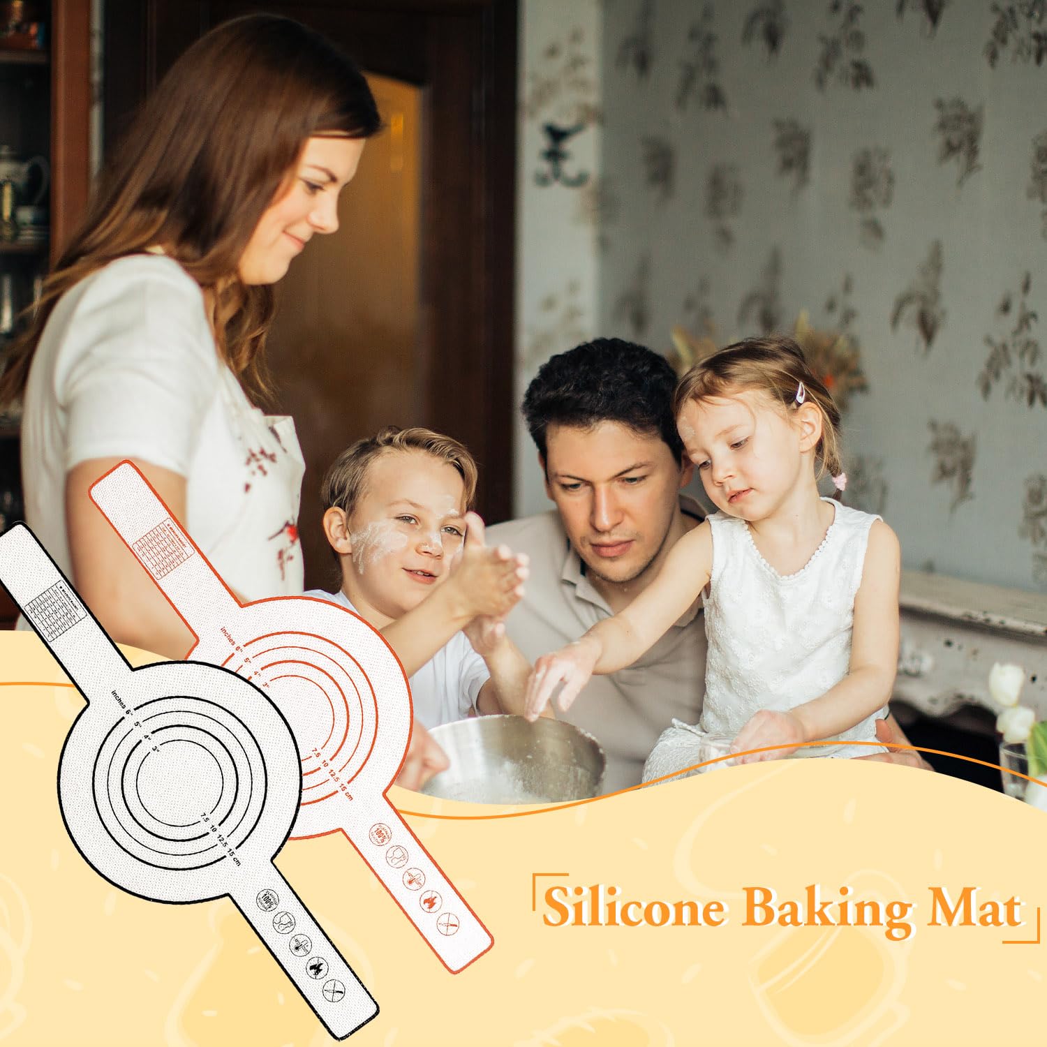 WHTAOMILI 2Pcs Silicone Baking Mat For Dutch Oven, Long Silicone Bread Sling Non-Stick Oven Liner Mat, Silicone Pastry Mat for Baking Mat Set For Dough Pizza Cookies Transfer and Baking(Red&Black)