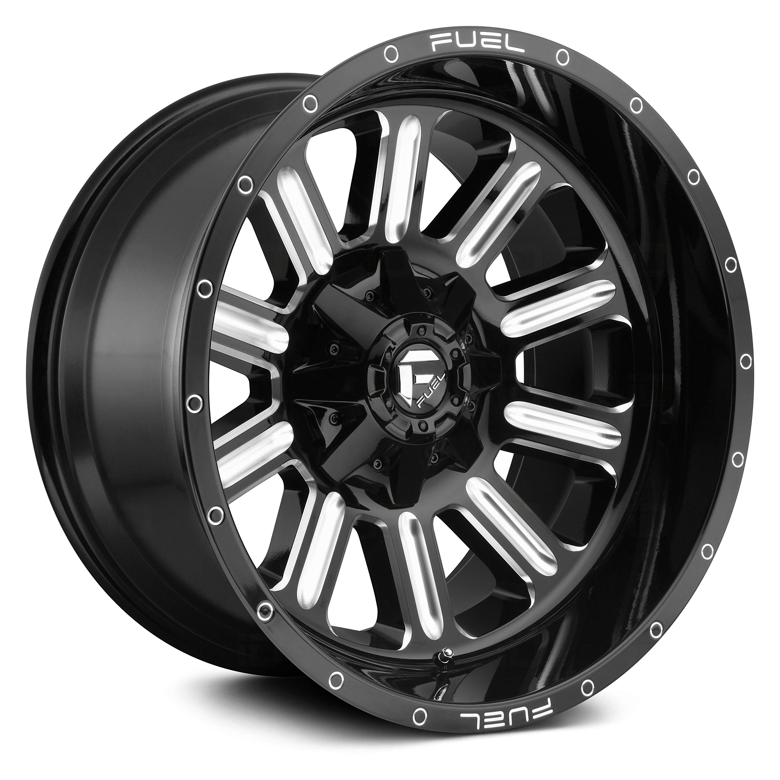 FUEL Hardline NBL-Gloss BLK MIL Wheel with Painted (20 x 10. inches /6 x 135 mm, 19 mm Offset)