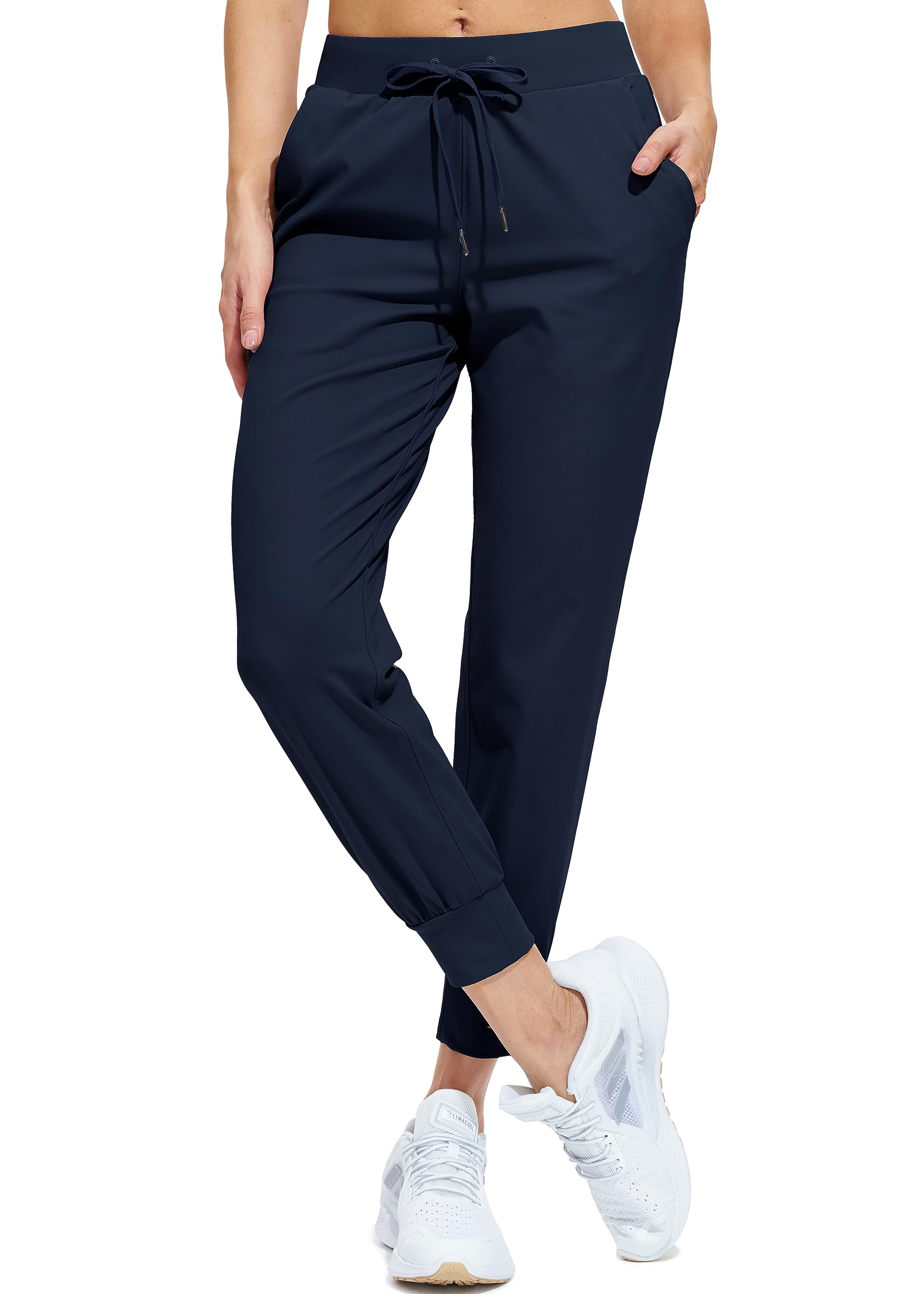 Libin Women's Joggers Pants Athletic Sweatpants with Pockets Running Tapered Casual Pants for Workout,Lounge, Navy L
