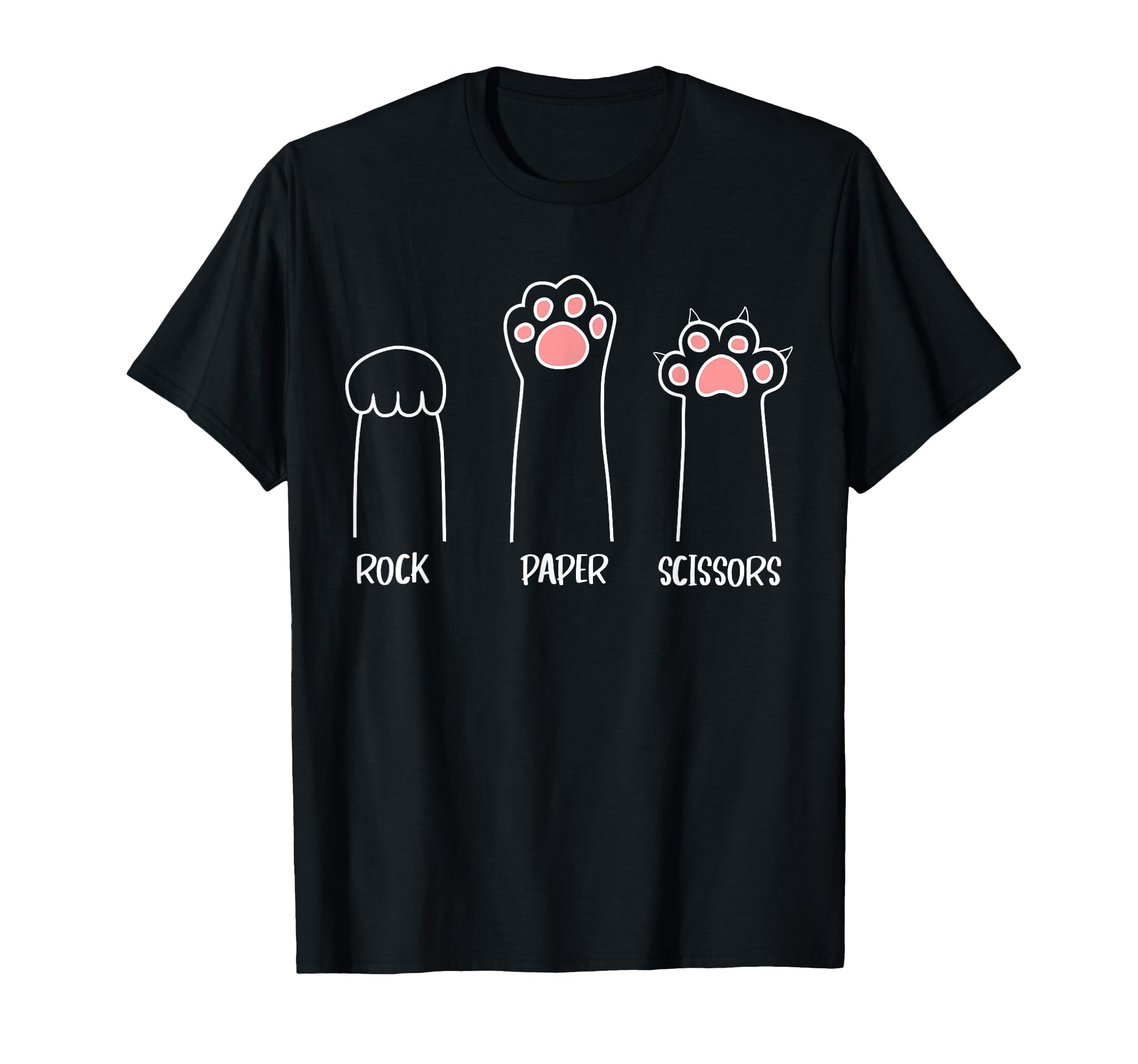 Introvert Cat Animal Rescue Pet Lover Apparel Rock Paper Scissors Hand Game Cute Paw Funny Cat T-Shirt