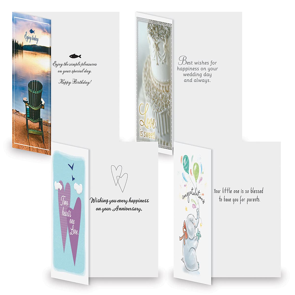 Current Modern Messages All Occasion Value Pack With Seals-40 Cards & Envelopes, Celebration, Get Well, Sympathy, Birthday, Holiday, & Thinking of You Variety, Large 5" x 7" Assortment, 20 Design Set