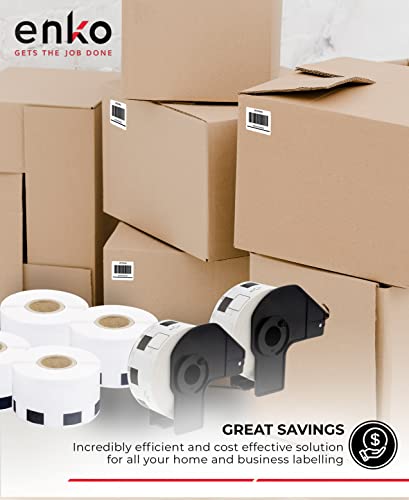 enKo - Compatible for Brother DK1221 DK-1221 (10/11'' x 10/11'') Square Labels [6 Rolls / 6000 Labels with 2 Cartridge Frame]