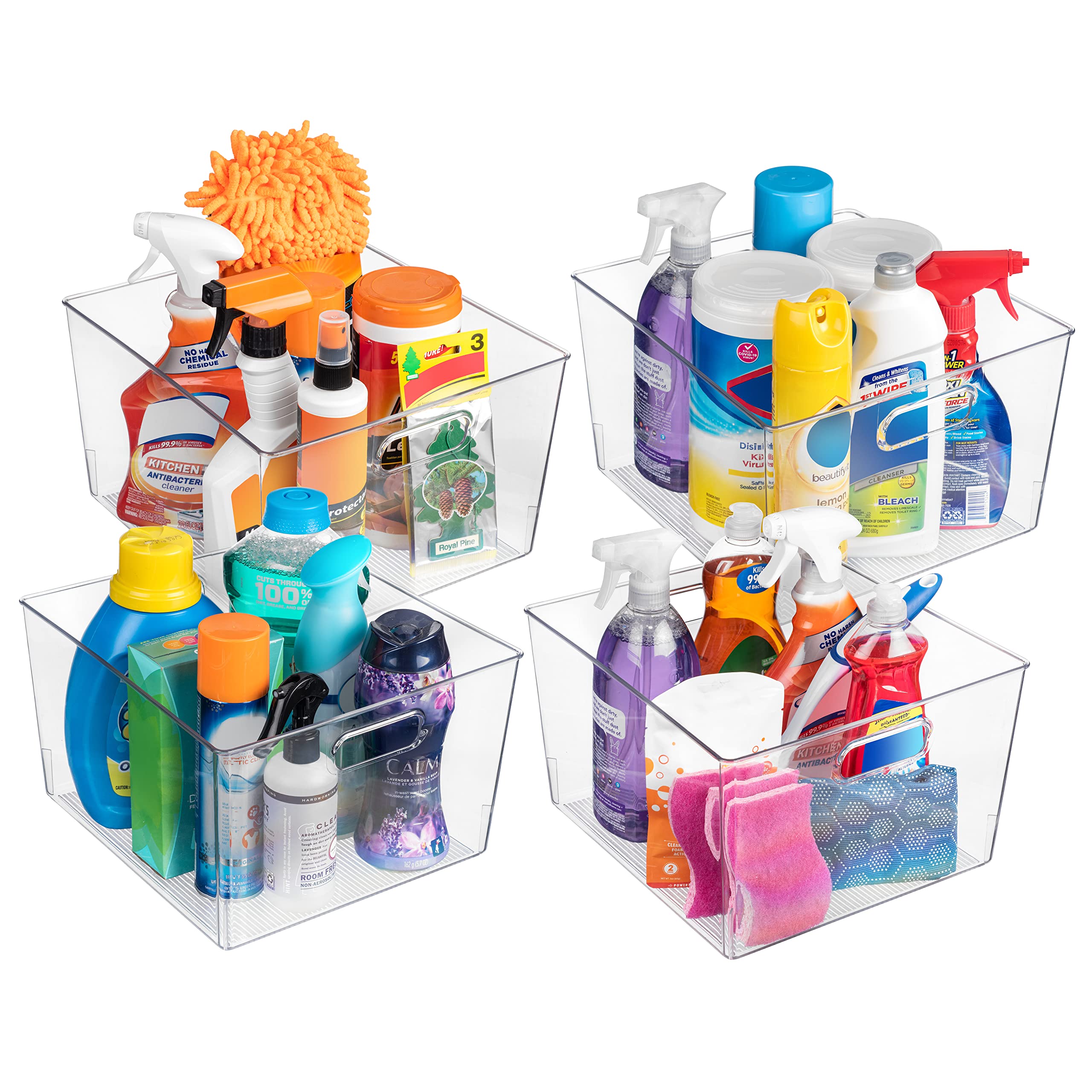 ClearSpace Clear Plastic Storage Bins β XL 8 Pack Perfect Kitchen or Pantry Organization Fridge Organizer and Storage Bins, Cabinet Organizers