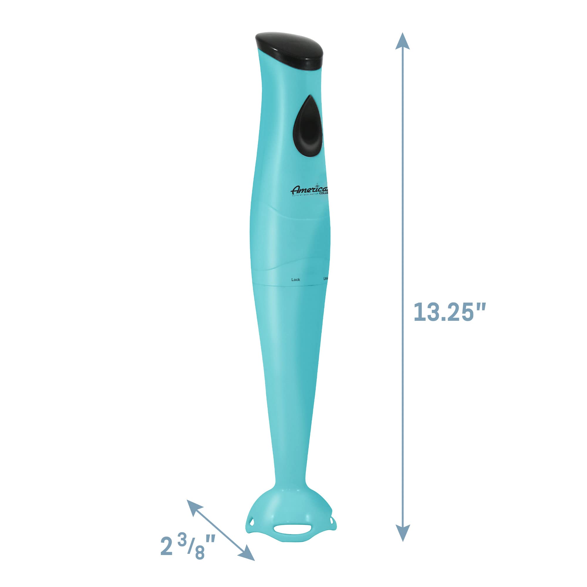 Elite Gourmet EHB-2425BL Aqua Electric Immersion Hand Blender, 150 Watts, For Soups, Sauces, Baby Food, Blue