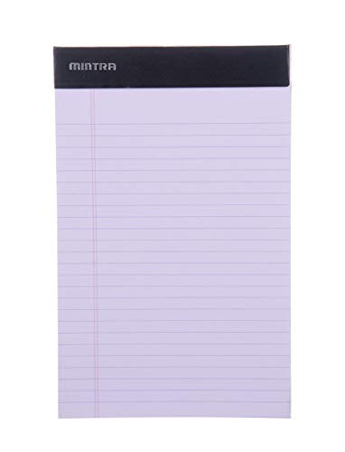 Mintra Office Legal Pads - ((BASIC PASTEL 6pk, 5in X 8in, NARROW RULED)) - 50 Sheets per Notepad, Micro perforated Writing Pad, Notebook Paper for School, College, Office, Professional