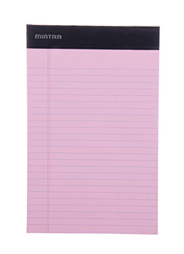 Mintra Office Legal Pads - ((BASIC PASTEL 6pk, 5in X 8in, NARROW RULED)) - 50 Sheets per Notepad, Micro perforated Writing Pad, Notebook Paper for School, College, Office, Professional