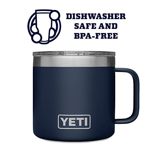 YETI Rambler 14 oz Stainless Steel Vacuum Insulated Mug with Lid, Navy