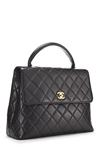 CHANEL, Pre-Loved Black Quilted Lambskin Kelly Jumbo, Black