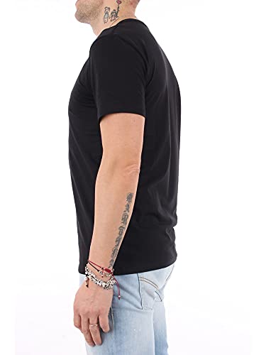 A|X Armani Exchange Men's Basic Pima V Neck Tee, Black, Medium