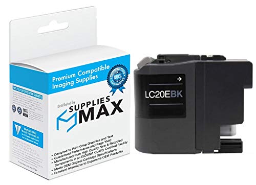 SuppliesMAX Compatible Replacement for Brother MFC-J785/J985/J9520DW Black Super High Yield Inkjet (2400 Page Yield) (LC-20EBK)