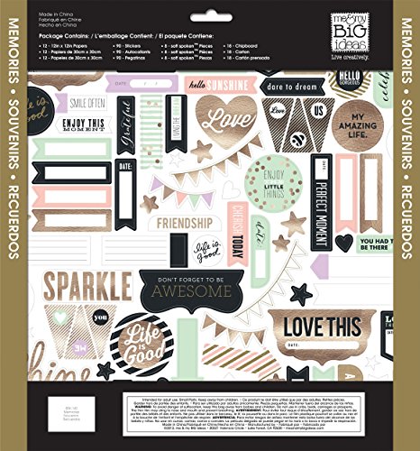 me & my BIG ideas Scrapbook Page Kit, Gold Rush, 12-Inch by 12-Inch