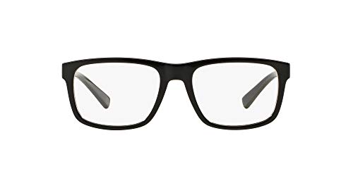 A|X ARMANI EXCHANGE Men's AX3025 Rectangular Prescription Eyewear Frames, Black/Demo Lens, 53 mm