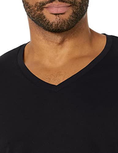 A|X Armani Exchange Men's Basic Pima V Neck Tee, Black, Medium