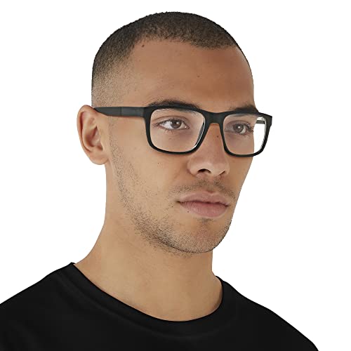 A|X ARMANI EXCHANGE Men's AX3025 Rectangular Prescription Eyewear Frames, Black/Demo Lens, 53 mm