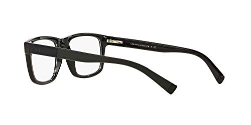 A|X ARMANI EXCHANGE Men's AX3025 Rectangular Prescription Eyewear Frames, Black/Demo Lens, 53 mm