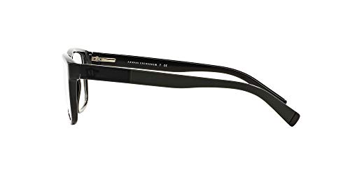 A|X ARMANI EXCHANGE Men's AX3025 Rectangular Prescription Eyewear Frames, Black/Demo Lens, 53 mm