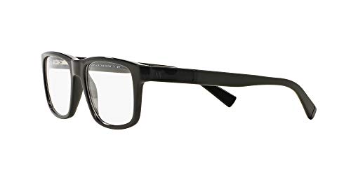 A|X ARMANI EXCHANGE Men's AX3025 Rectangular Prescription Eyewear Frames, Black/Demo Lens, 53 mm