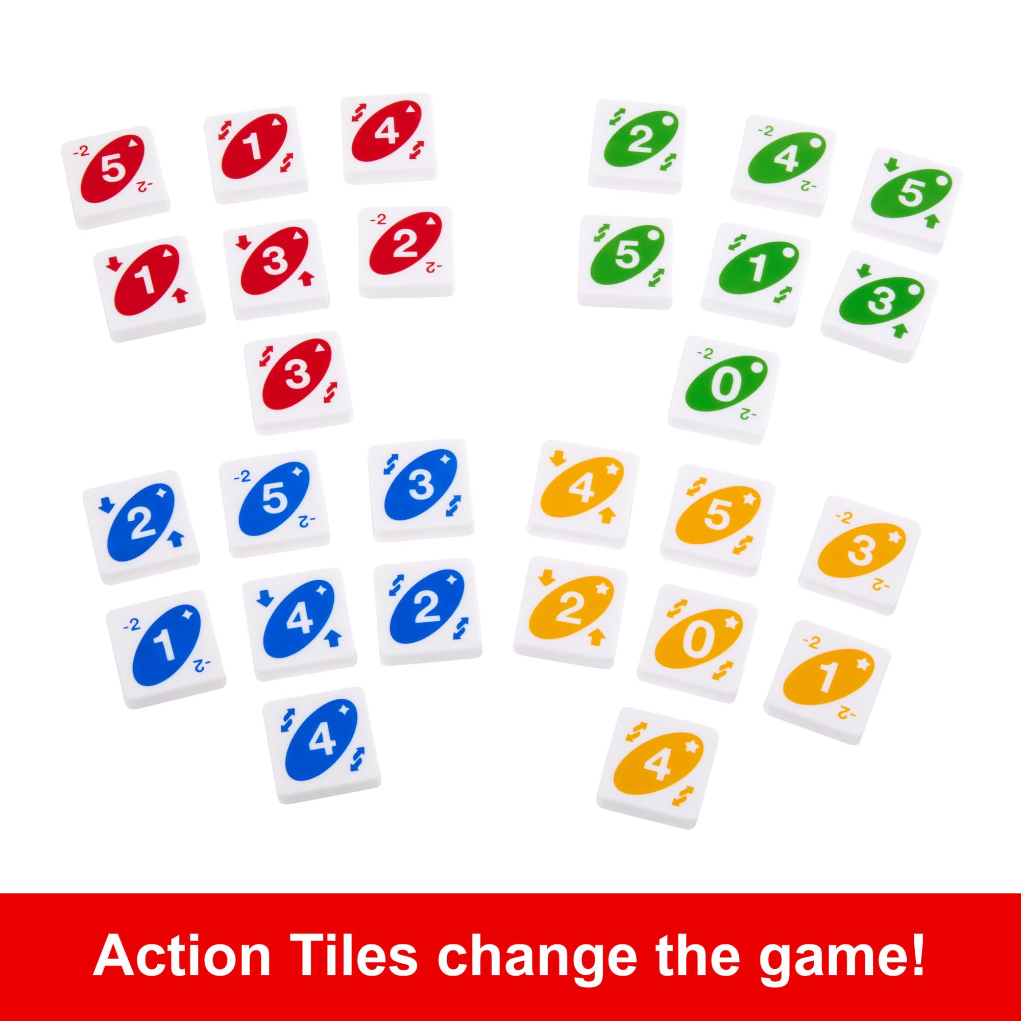 Mattel Games UNO Quatro Game with Colored Tiles & Plastic Grid for Adult, Family & Parties, 2 to 4 Players Ages 7 Years Old & Up
