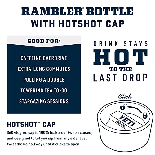YETI Rambler 12 oz Bottle, Stainless Steel, Vacuum Insulated, with Hot Shot Cap, Canopy Green